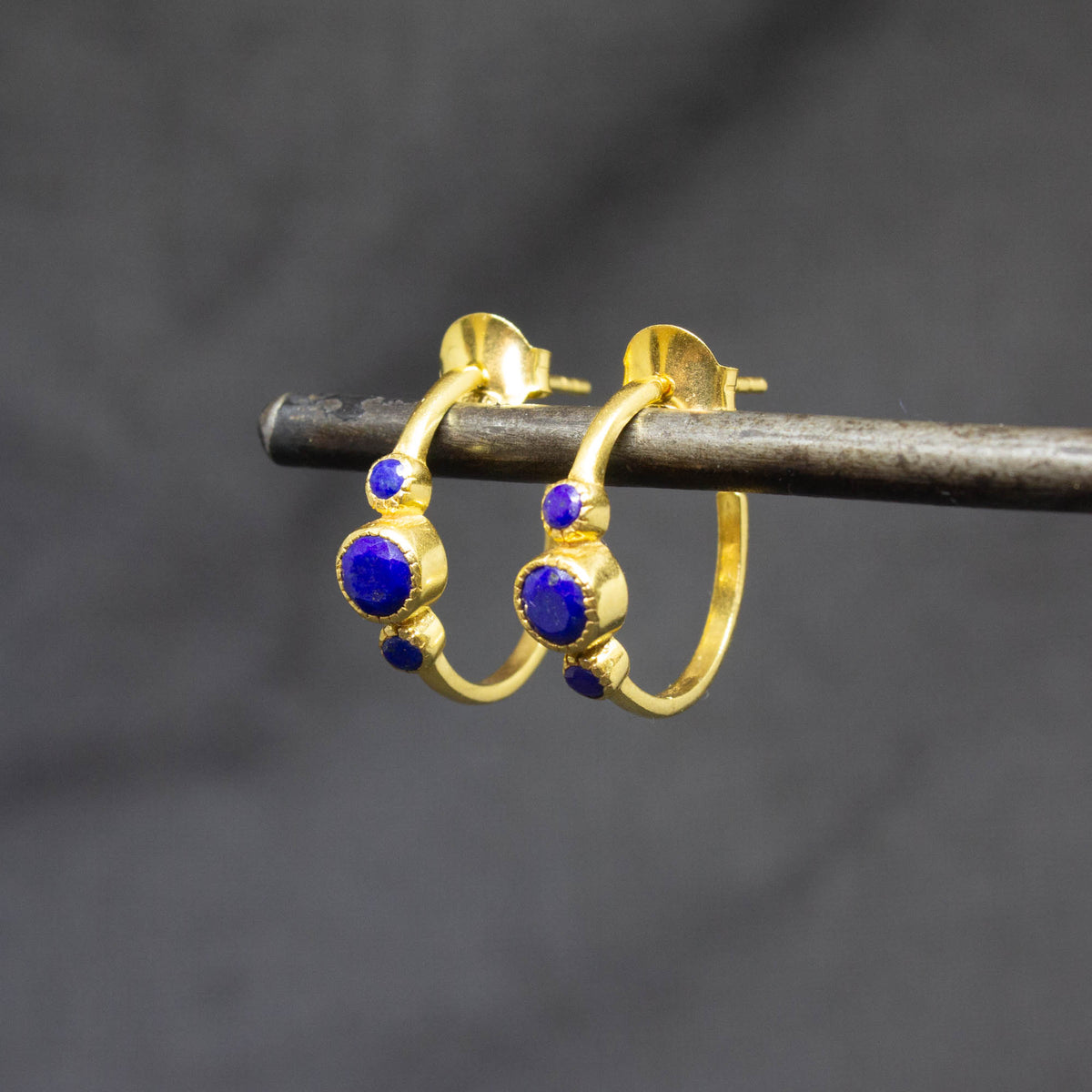 Gold and Gemstone Half Hoops – Beyond Biasa